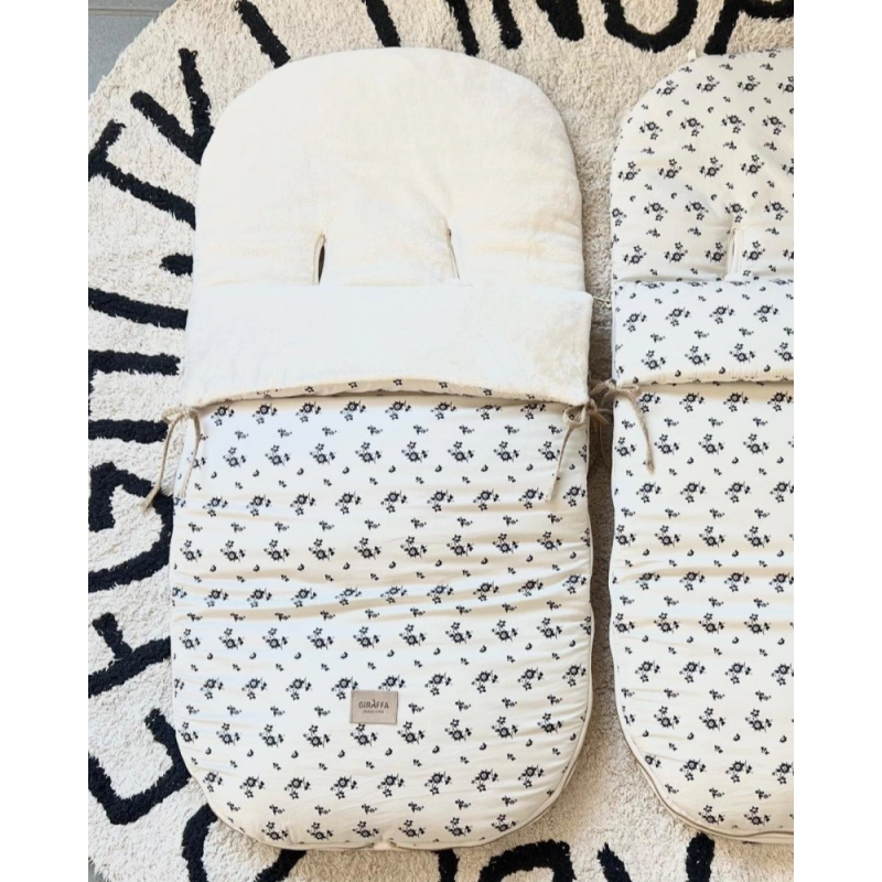 Saco Silla Hub/Mac Greta Pelo Crema de Giraffa Bianca e Blu